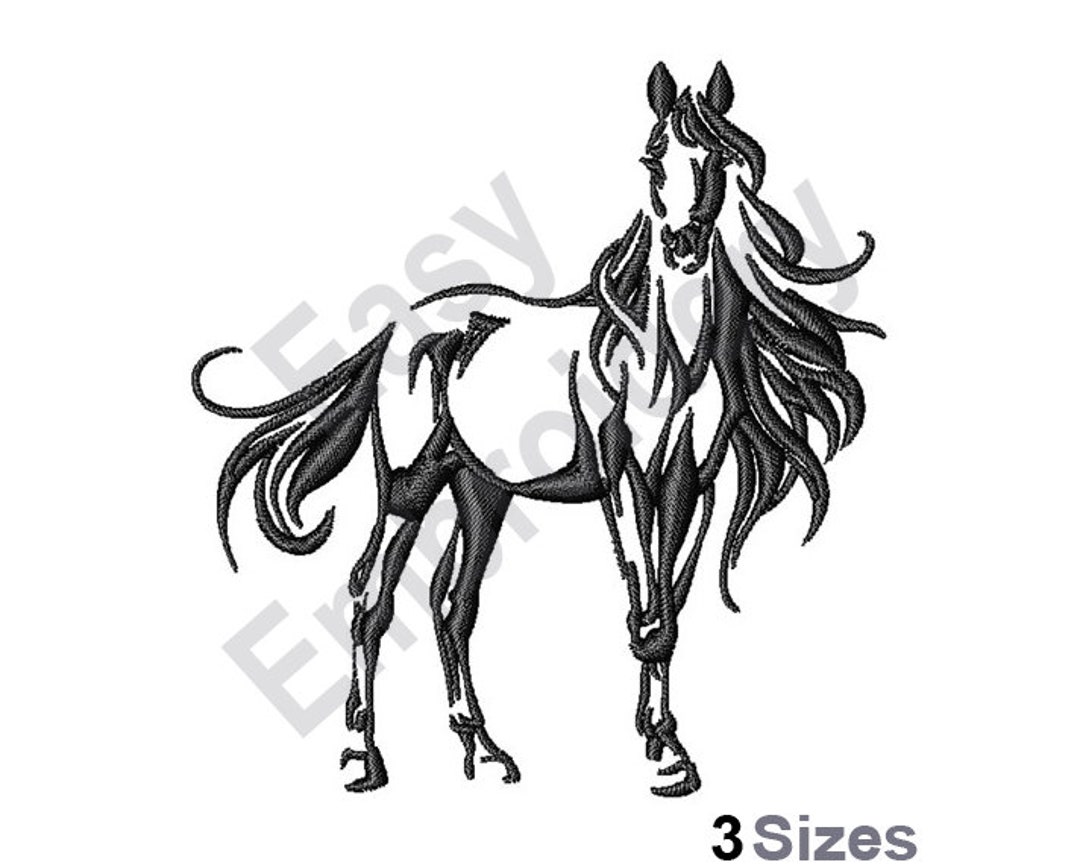 Stallion Horse - Machine Embroidery Design - Etsy