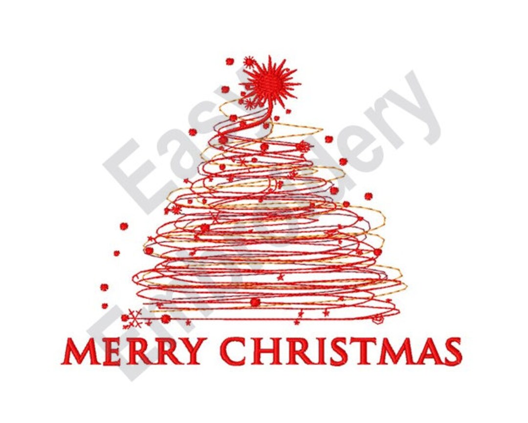 Merry Christmas - Machine Embroidery Design, Christmas Tree Embroidery ...