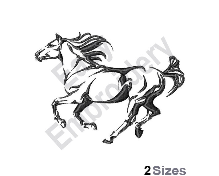 Running Horse Machine Embroidery Design Horse Embroidery - Etsy