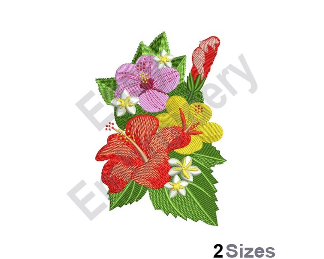 Tropical Flowers - Machine Embroidery Design - Etsy