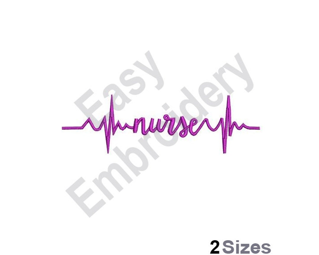 Nurse Heartbeat - Machine Embroidery Design - 2 Sizes - Etsy
