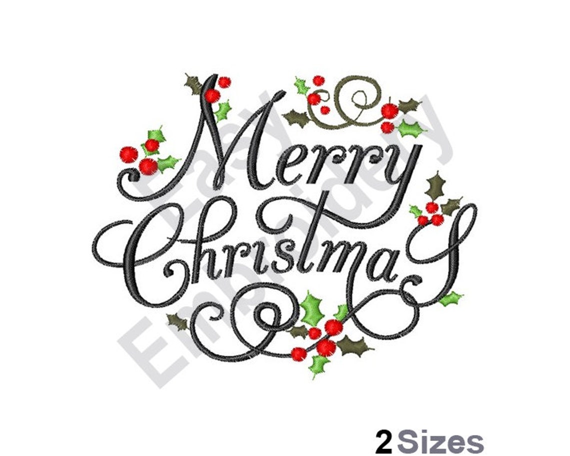 Merry Christmas Machine Embroidery Design Christmas - Etsy