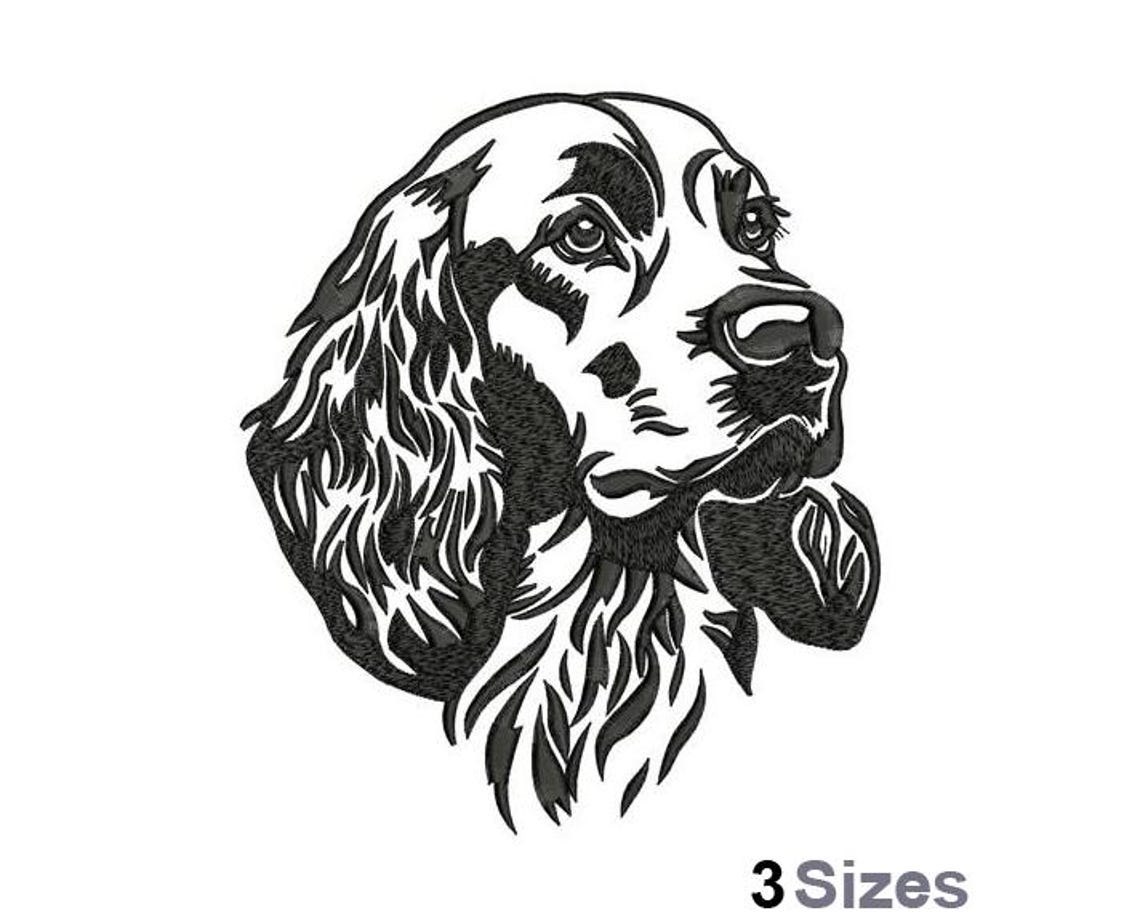 English Cocker Spaniel - Dog Machine Embroidery Design - 3 Sizes - Etsy