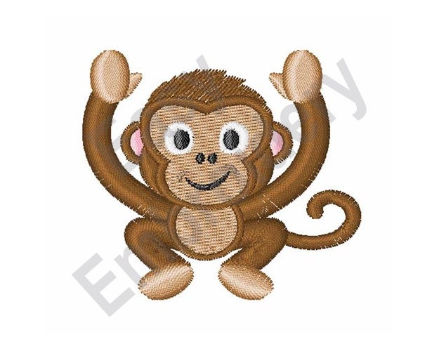 Monkey Machine Embroidery Design - Etsy