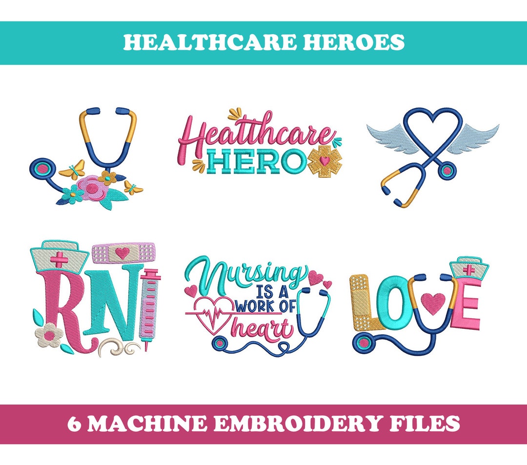 Healthcare Heroes (6 Designs) - Machine Embroidery Designs Bundle ...