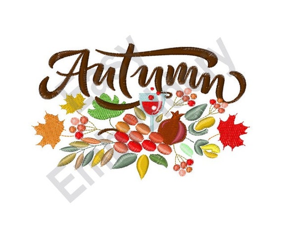 Autumn Machine Embroidery Design | Etsy