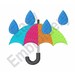 Rain Umbrella Machine Embroidery Design - Etsy