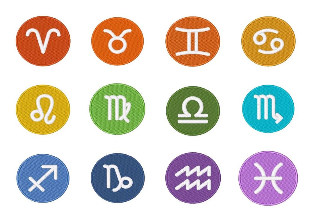 Zodiac Machine Embroidery Design Bundle -aries, Taurus, Gemini, Cancer ...
