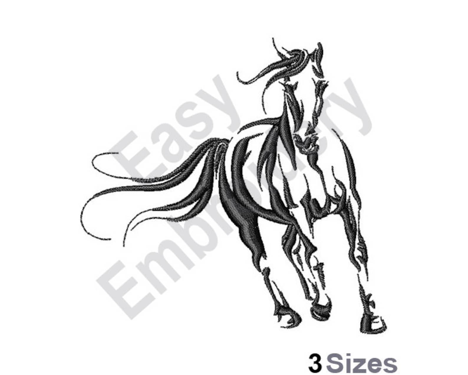 Stallion Horse Machine Embroidery Design | Etsy