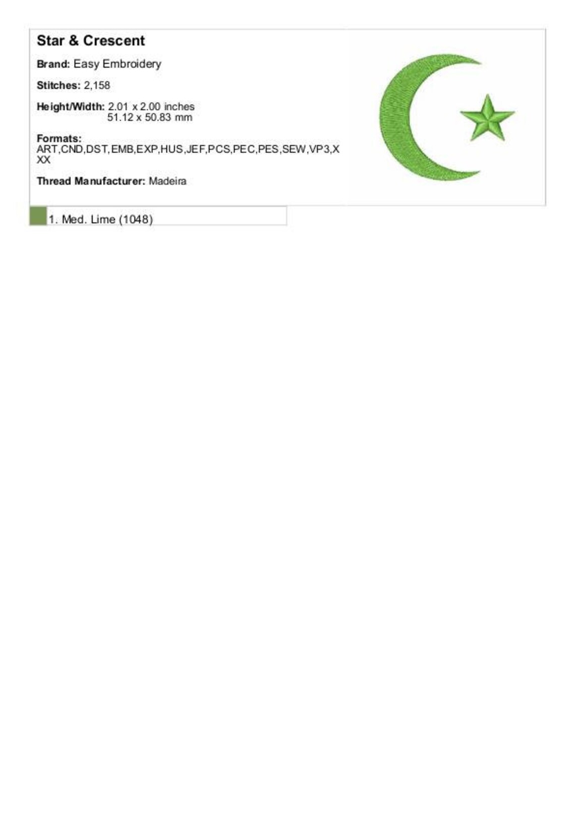 Star & Crescent Moon Machine Embroidery Design Islam - Etsy