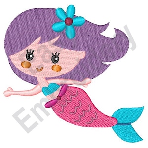 Purple Mermaid - Machine Embroidery Design - Etsy