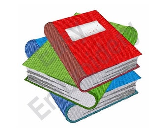 Stack of Books Machine Embroidery Design - Etsy
