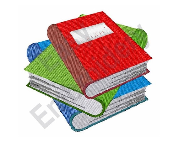 Books Machine Embroidery Design - Etsy