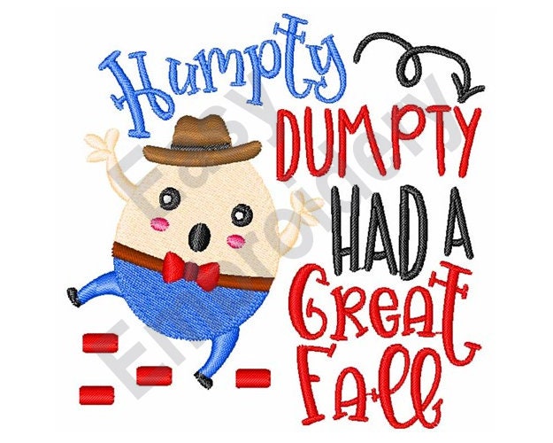 Nursery Rhyme - Humpty Dumpty - Machine Embroidery Design - Etsy