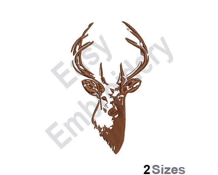 Buck Head Outline - Machine Embroidery Design - Etsy