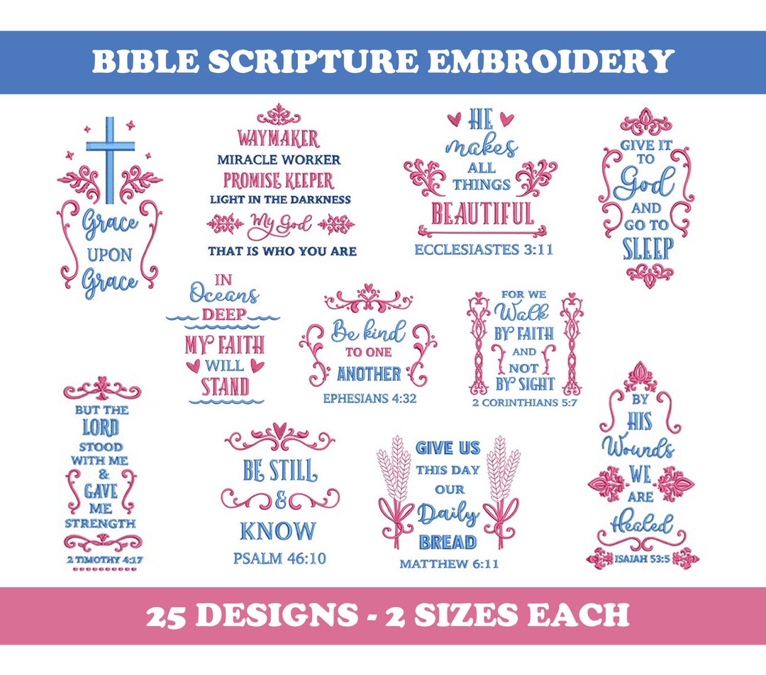 Bible Scripture (25 Designs) - Machine Embroidery Designs Bundle - Etsy