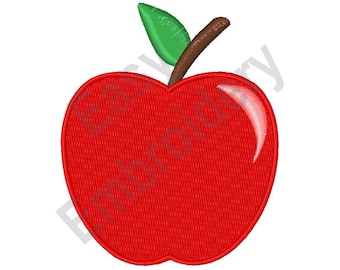 Apple Applique Design 10 SIZES Machine Embroidery File - Etsy