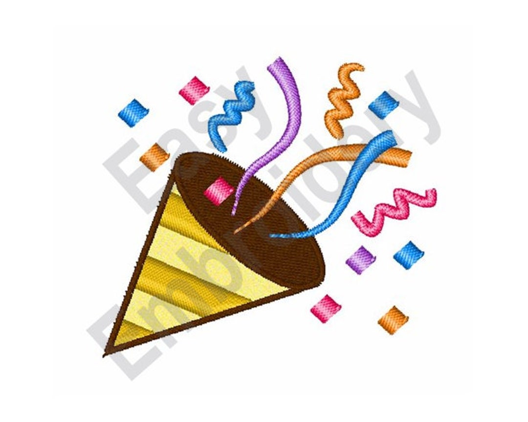 Party Popper Machine Embroidery Design - Etsy