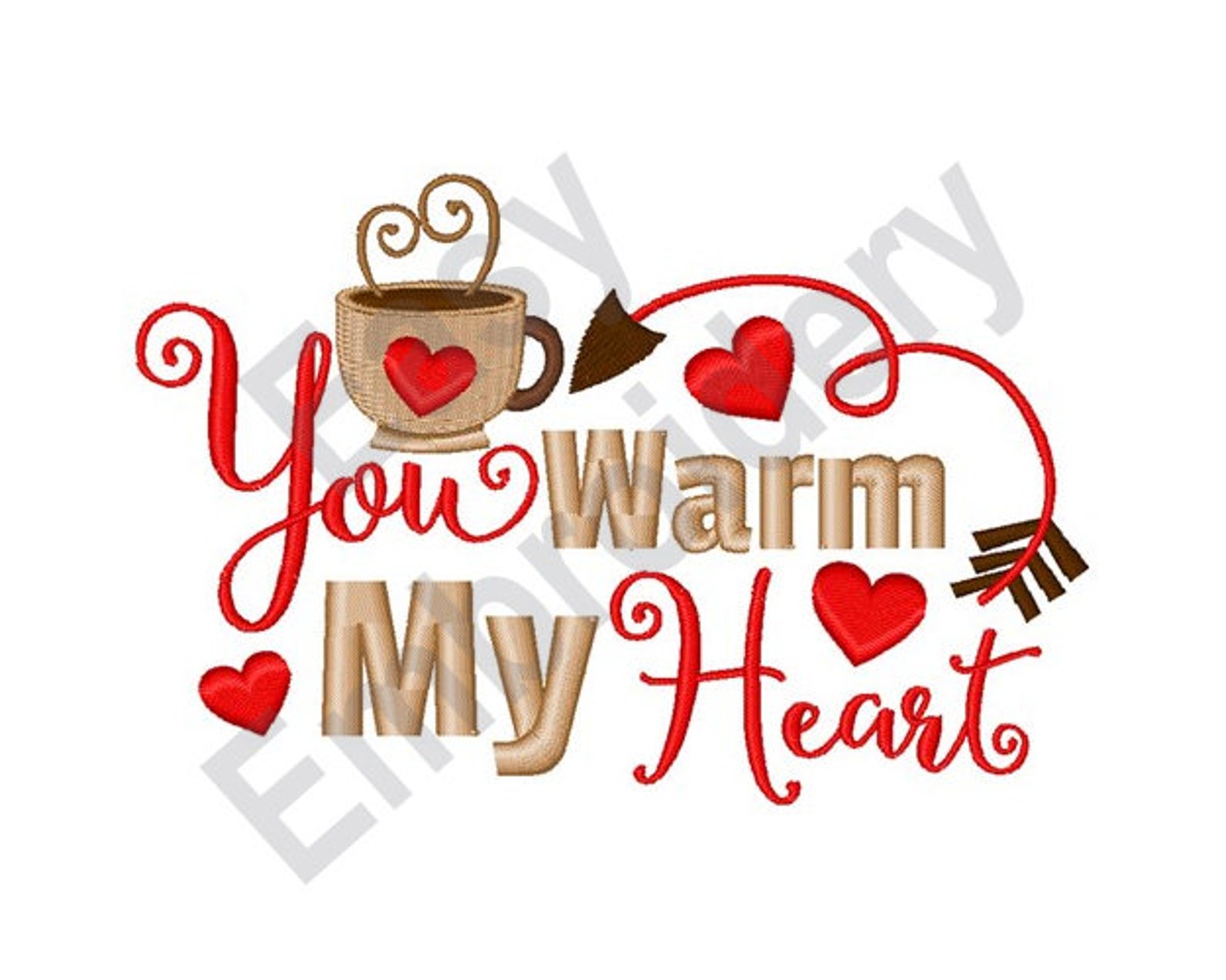 You Warm My Heart Machine Embroidery Design Valentine | Etsy