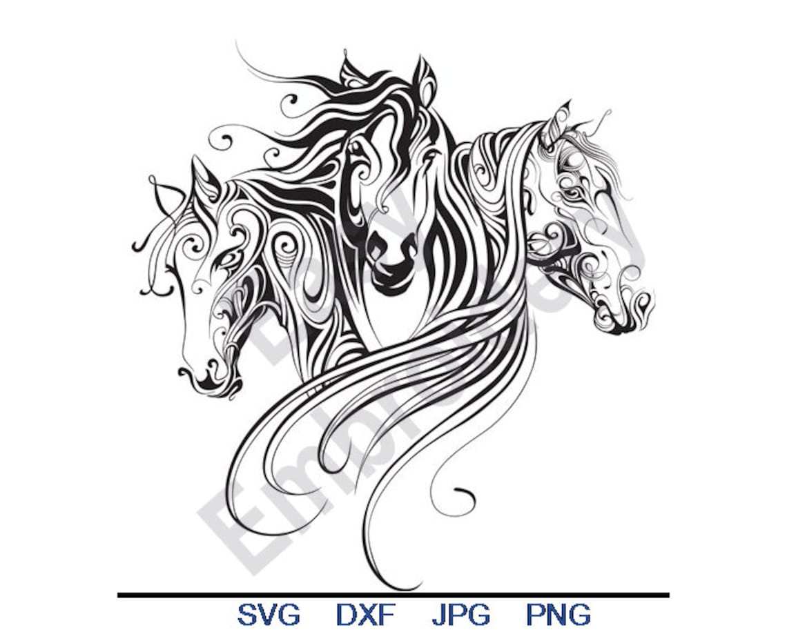 Caballos Svg Dxf Eps Png Jpg Vector Art Clipart Cut - Etsy México