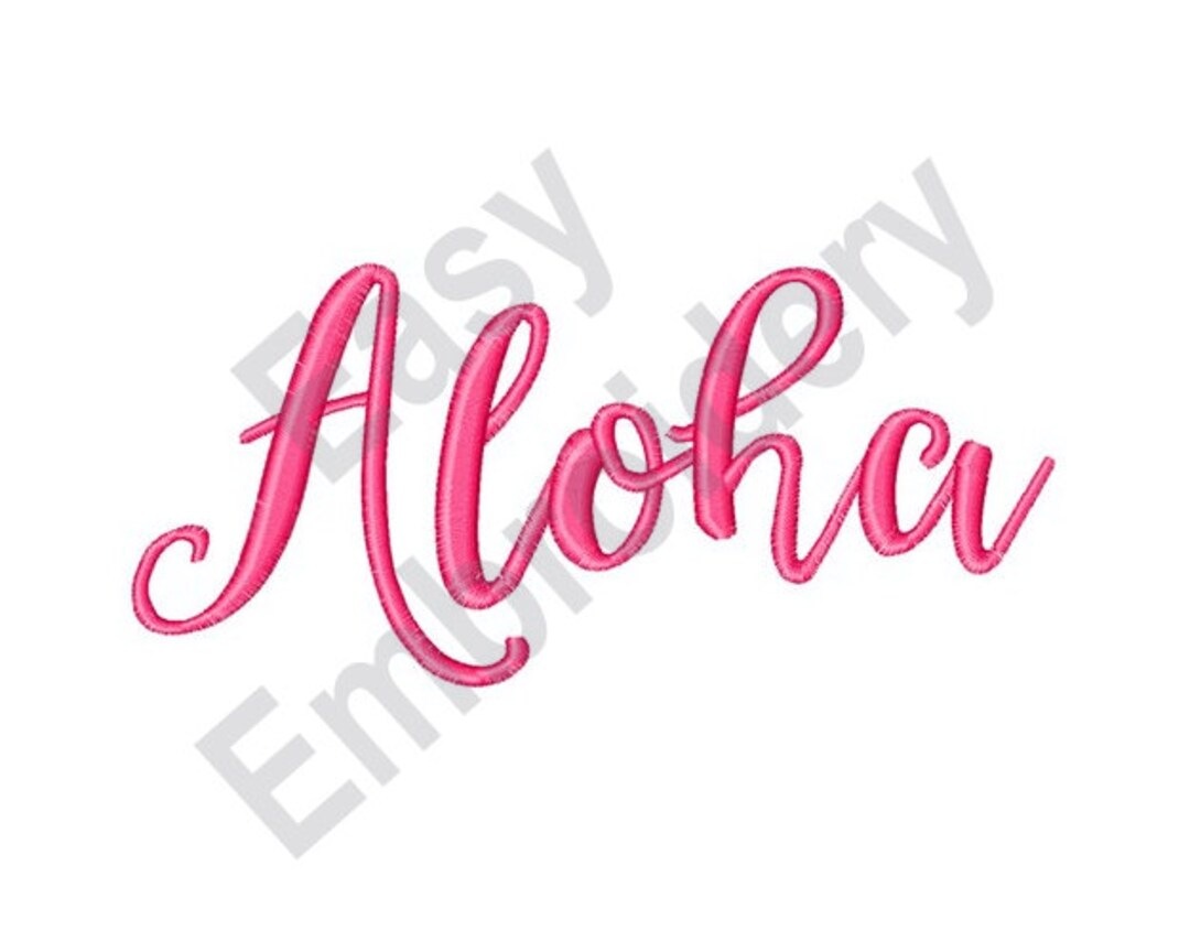 Aloha - Machine Embroidery Design - Etsy