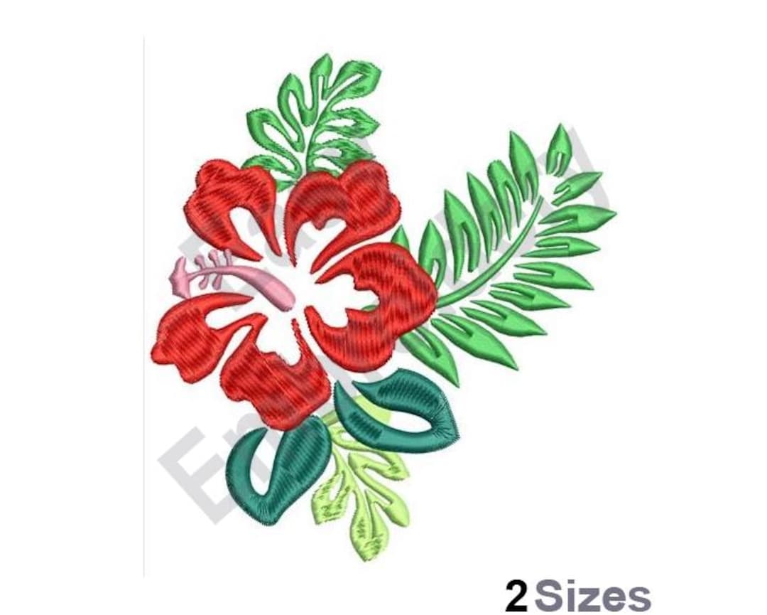 Hibiscus Flower - Machine Embroidery Design - 2 Sizes - Etsy