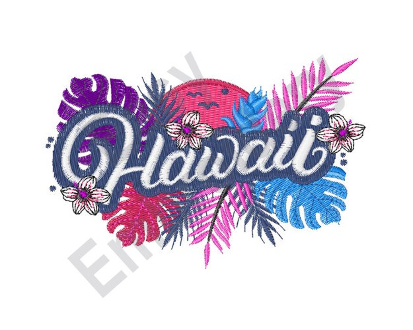 Hawaii Machine Embroidery Design | Etsy