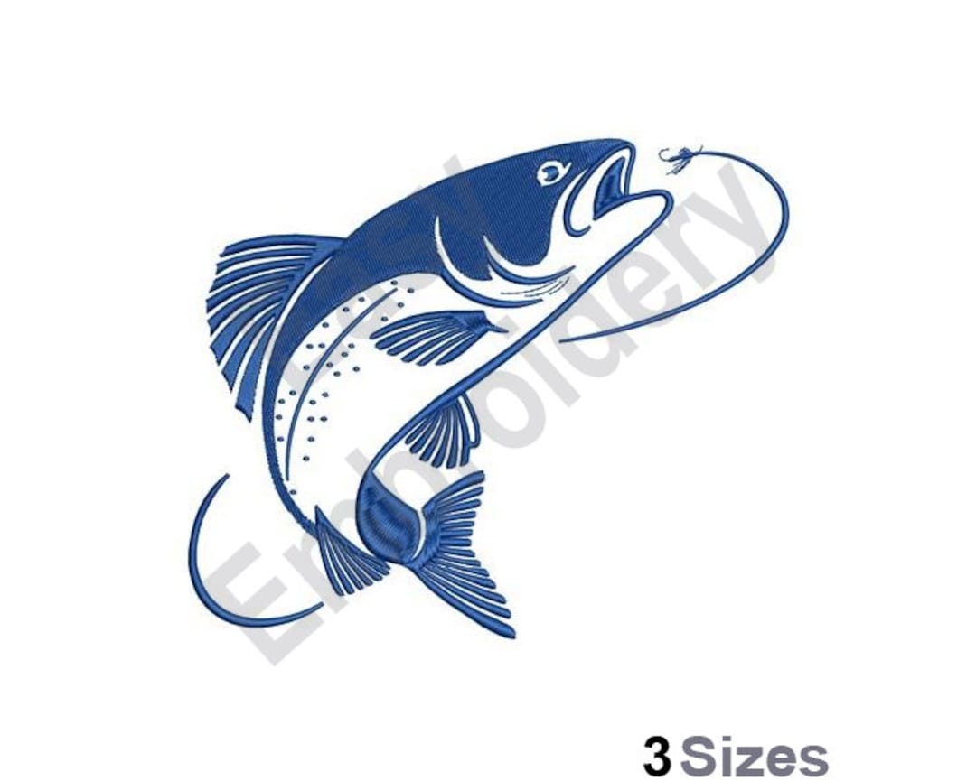 Trout Fishing - Machine Embroidery Design - 3 Sizes - Etsy