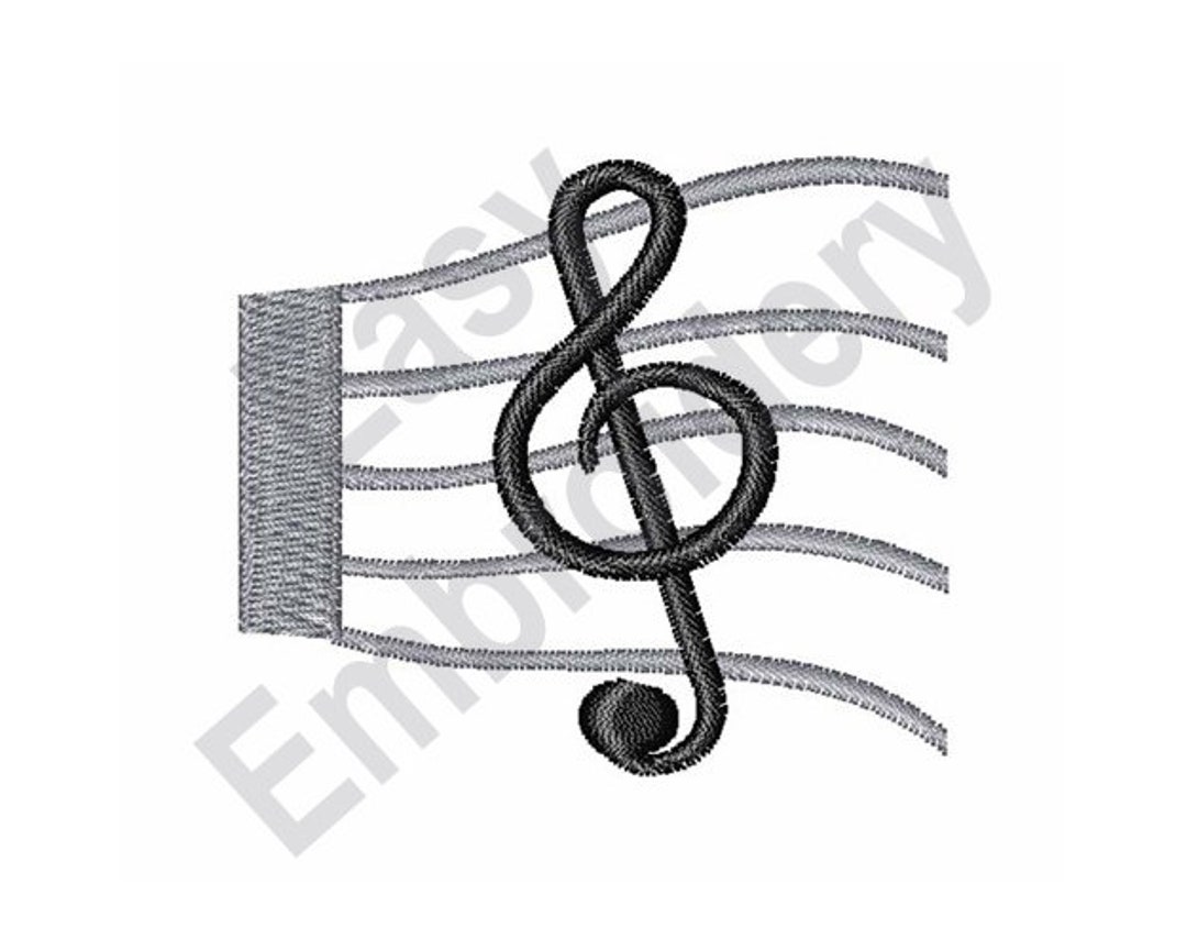 Musical Score Machine Embroidery Design - Etsy