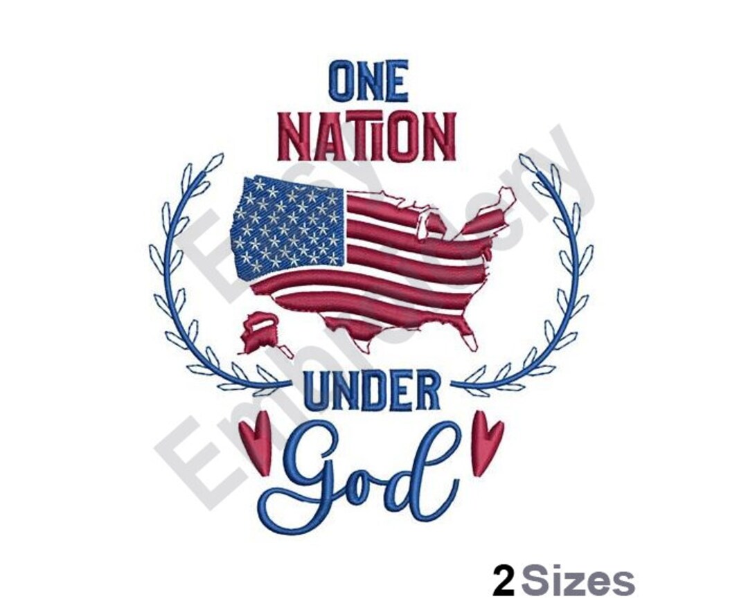 One Nation - Machine Embroidery Design - 2 Sizes - Etsy