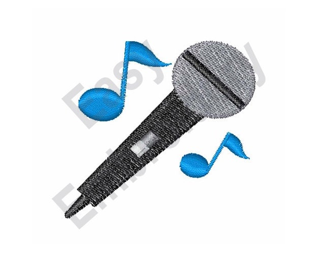 Microphone Machine Embroidery Design - Etsy