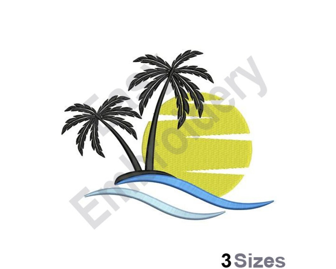 Palm Trees - Machine Embroidery Design - 3 Sizes - Etsy