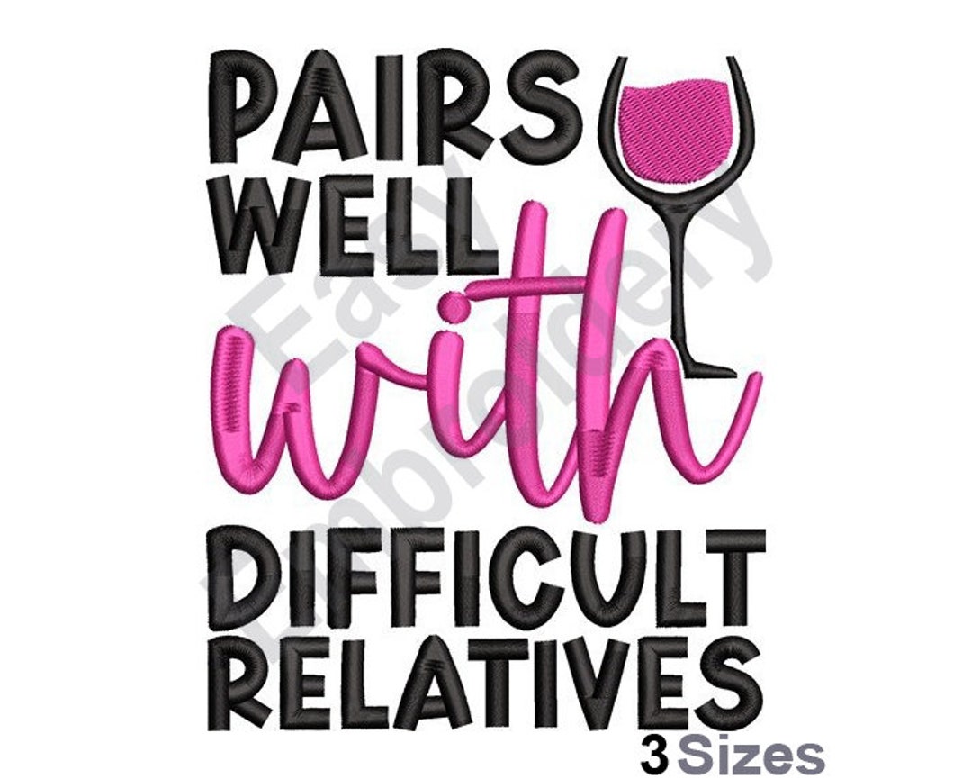 Difficult Relatives - Machine Embroidery Design - 3 Sizes - Etsy