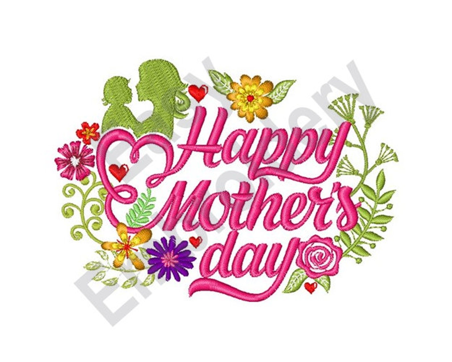 Happy Mothers Day Machine Embroidery Design - Etsy