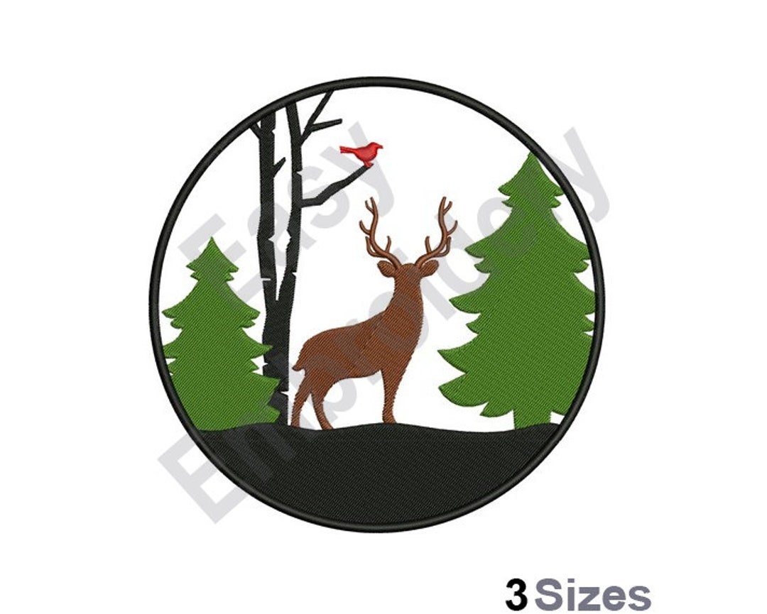 Forest Deer - Machine Embroidery Design - Etsy