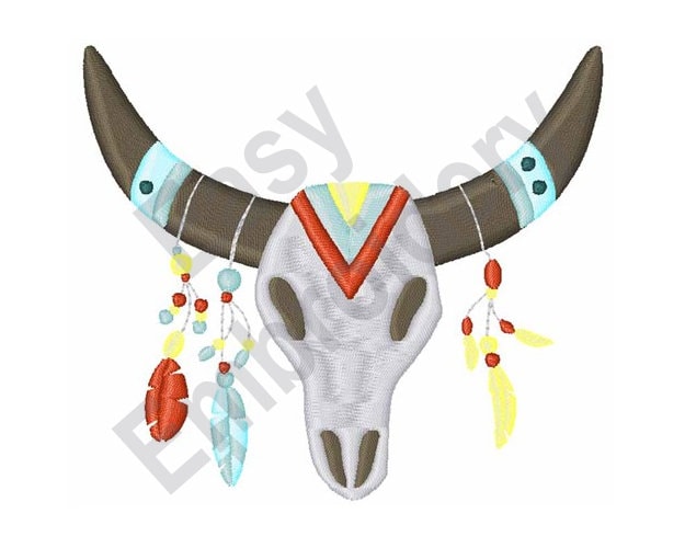 Tribal Skull Machine Embroidery Design | Etsy