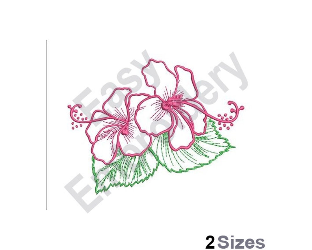 Hibiscus - Machine Embroidery Design - 2 Sizes - Etsy