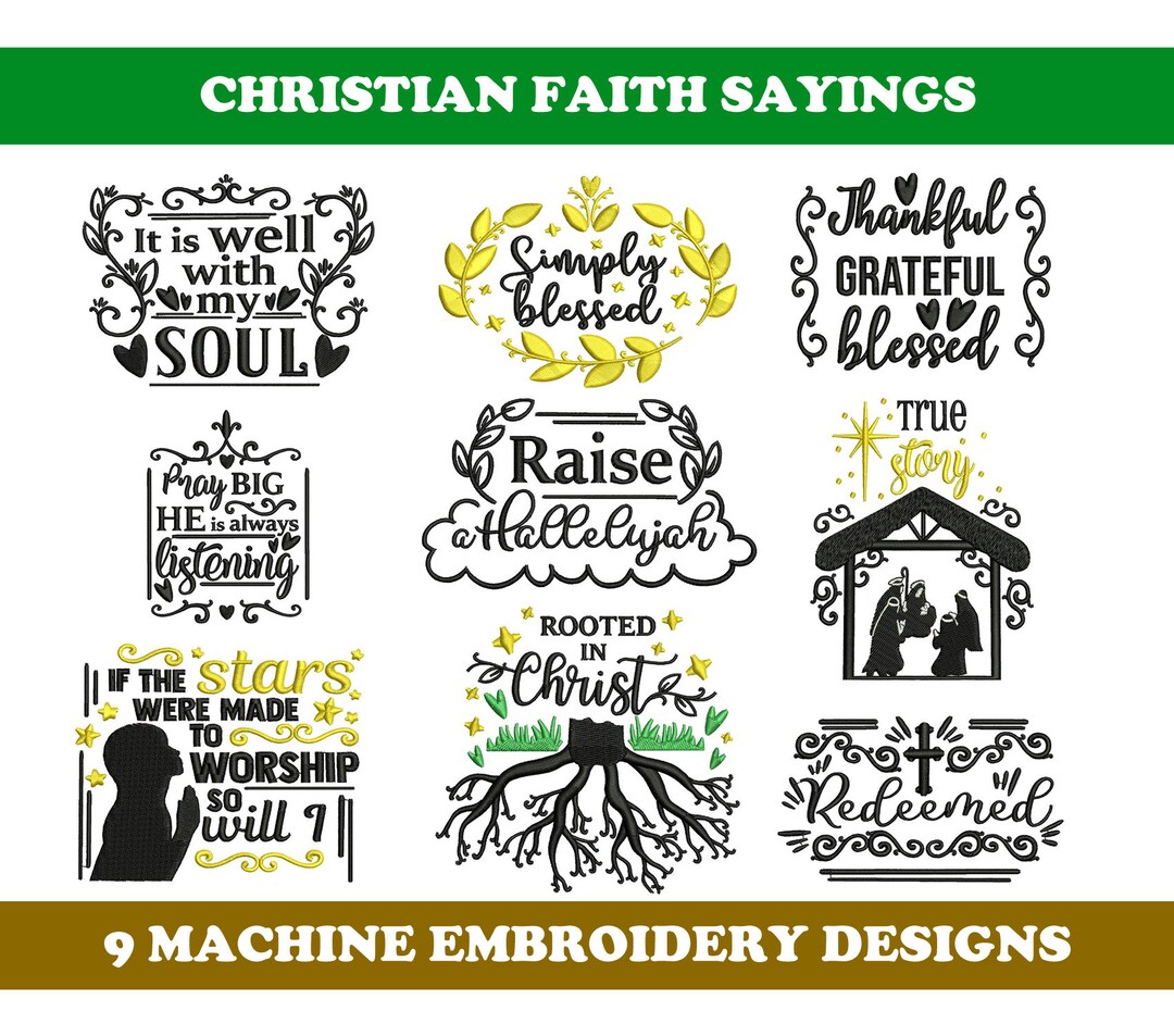 Christian Faith (9 Designs) - Machine Embroidery Designs Bundle - Etsy
