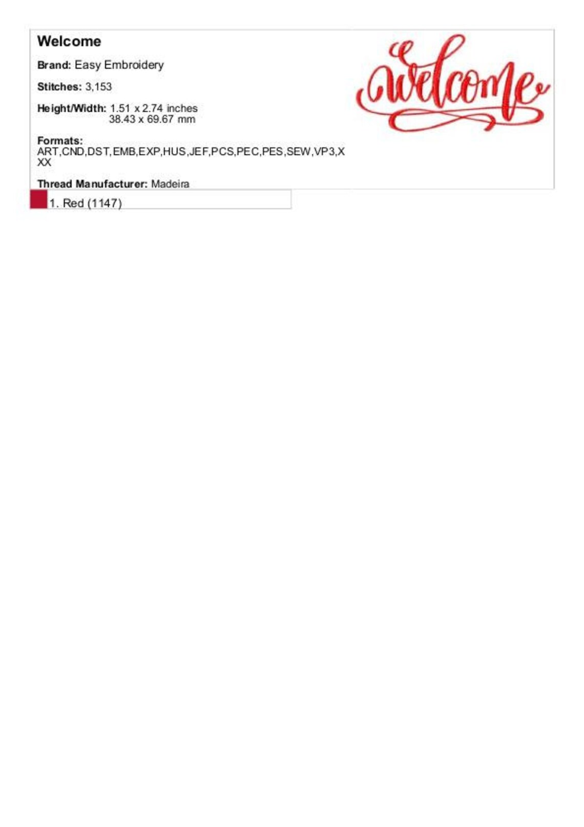 Welcome Machine Embroidery Design - Etsy