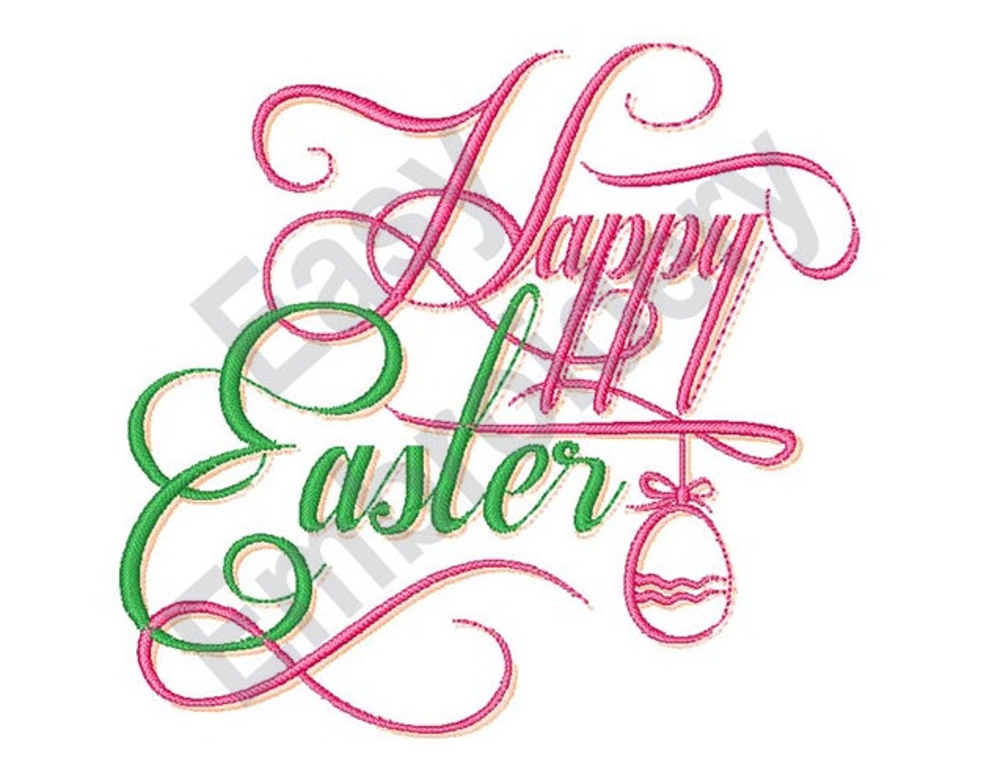 Happy Easter - Machine Embroidery Design - Etsy
