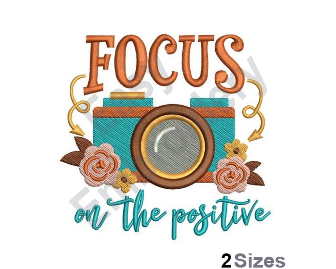 Focus on Positive - Machine Embroidery Design - 2 Sizes - Etsy