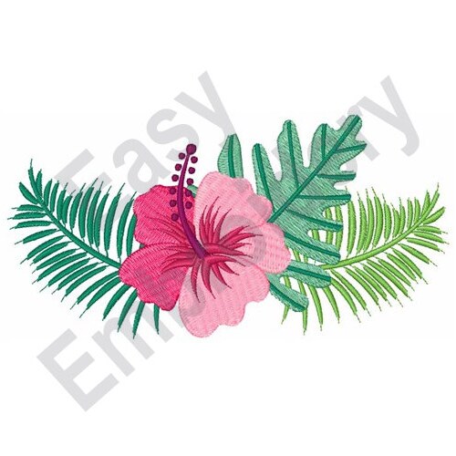 Tropical Flower Machine Embroidery Designs Flower Embroidery - Etsy