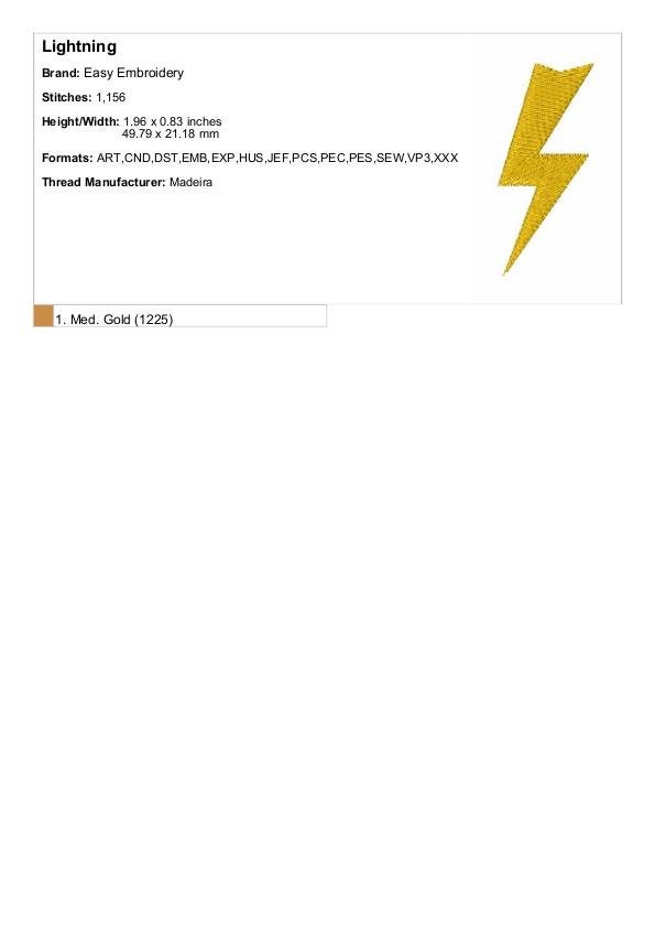 Lightning Machine Embroidery Design - Etsy