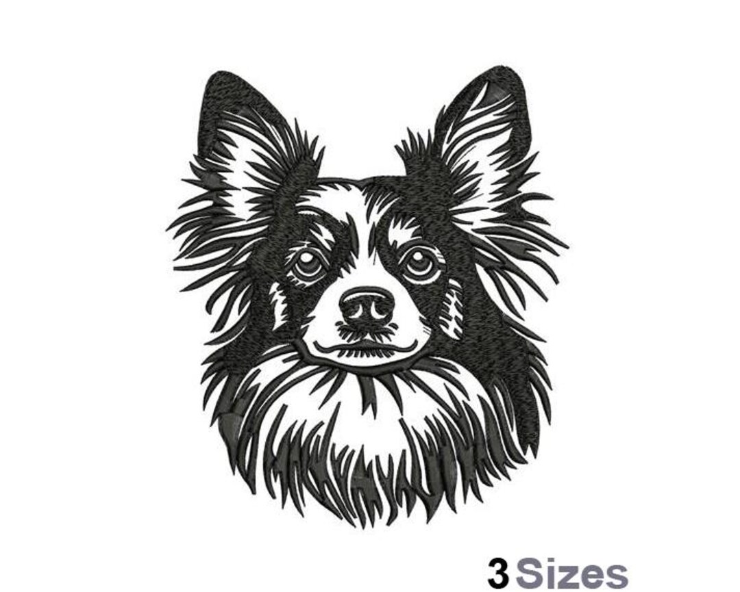 Papillon Dog - Machine Embroidery Design - 3 Sizes - Etsy