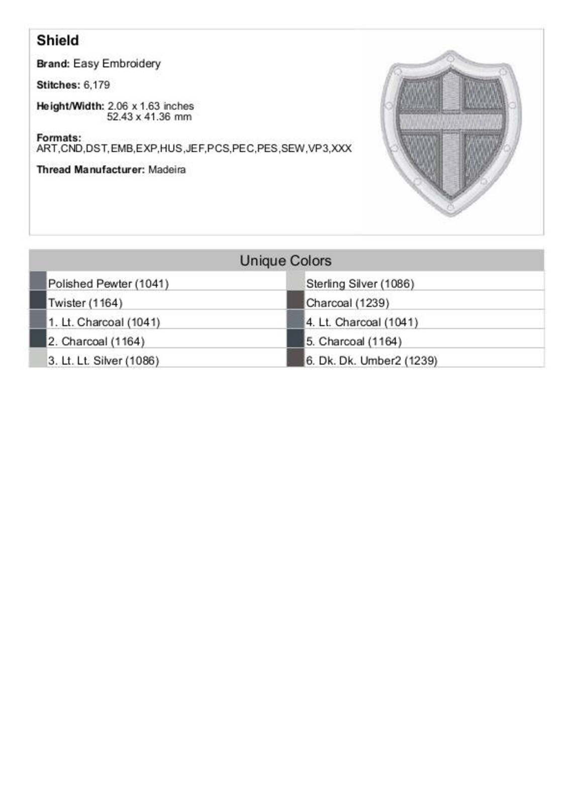 Shield Machine Embroidery Design - Etsy