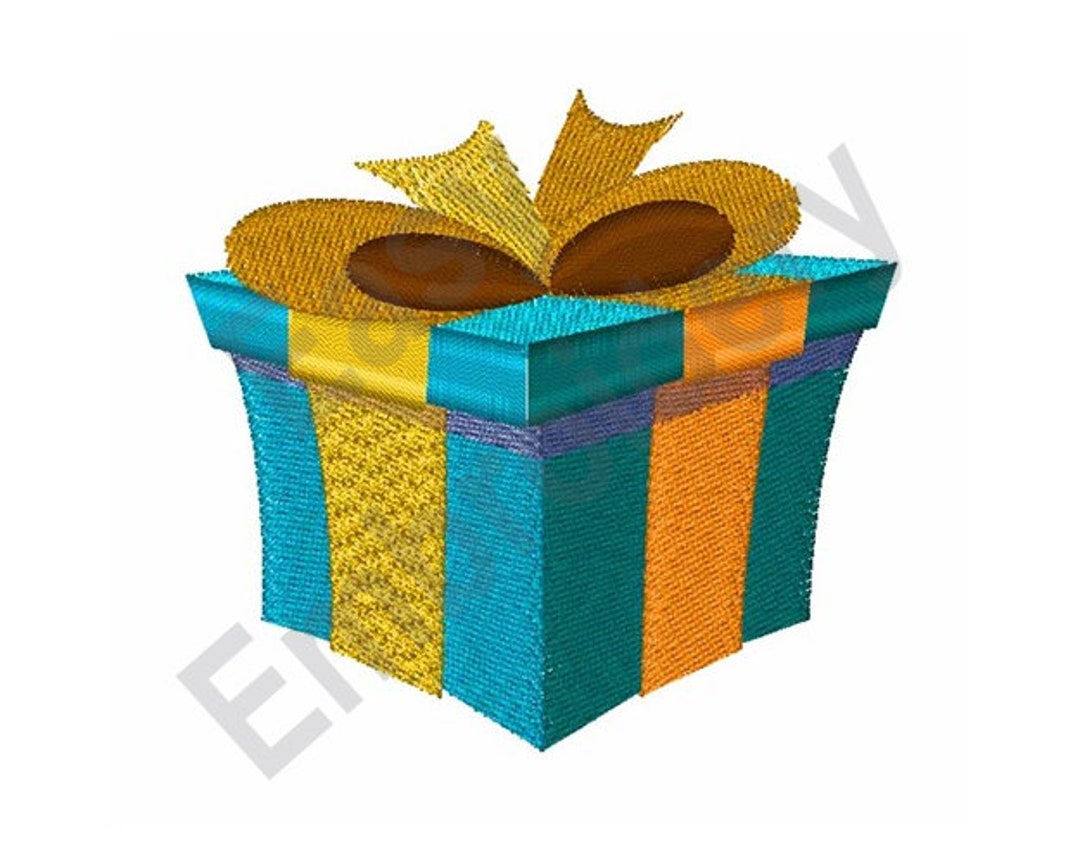 Gift Box - Machine Embroidery Design, Christmas Embroidery, Xmas ...
