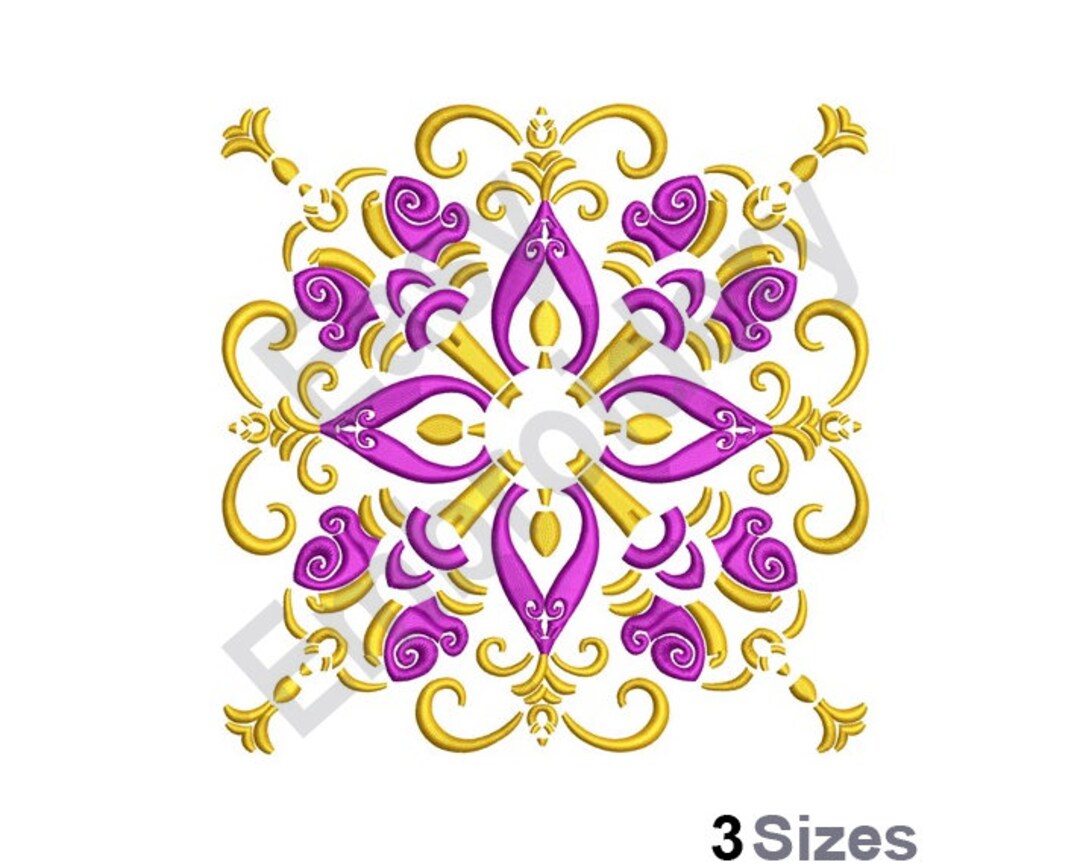 Floral Burst Quilt Block - Machine Embroidery Design - Etsy