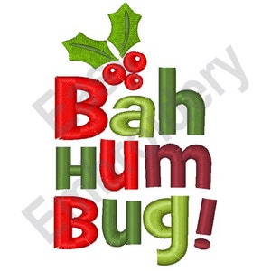 Bah Hum Bug! - Machine Embroidery Design, Humbug Embroidery - Etsy