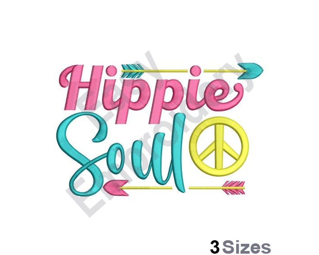 Hippie Soul - Machine Embroidery Design - 3 Sizes - Etsy