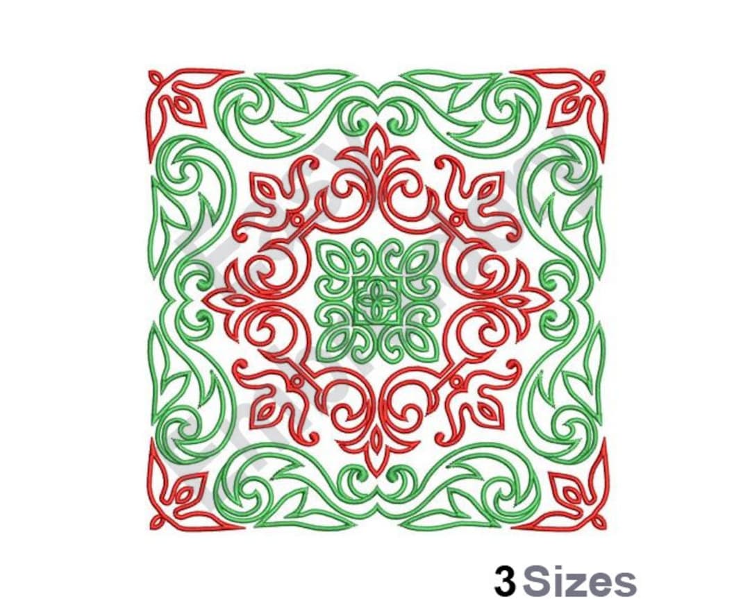Christmas Quilt Square - Machine Embroidery Design - 3 Sizes - Etsy